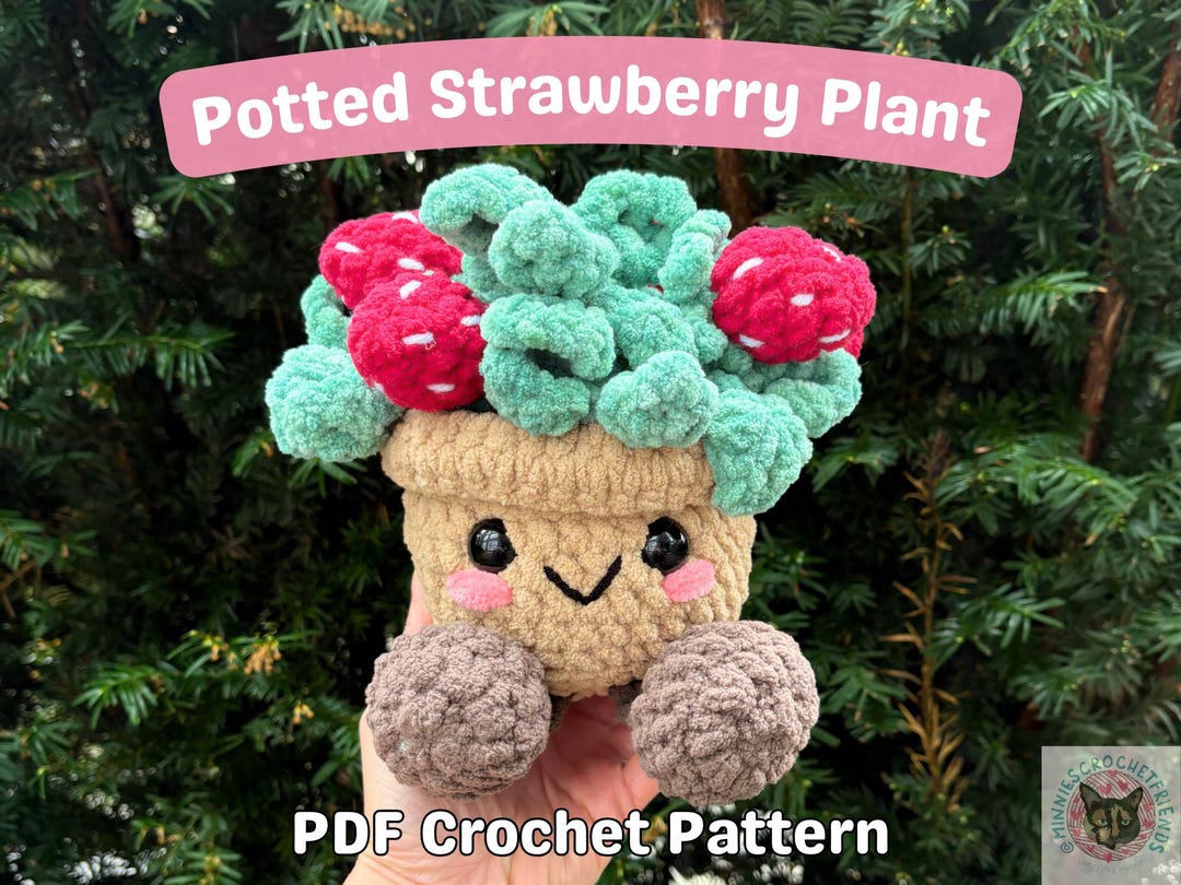 Low-sew Potted Strawberry Plant PDF Crochet Pattern (crochet Plants ...
