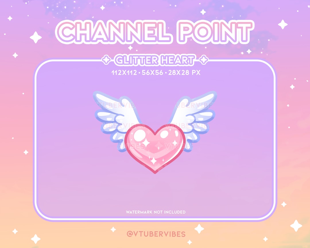 Glitter Heart Channel Point | Twitch | Emote | Icon | Star | Gem ...