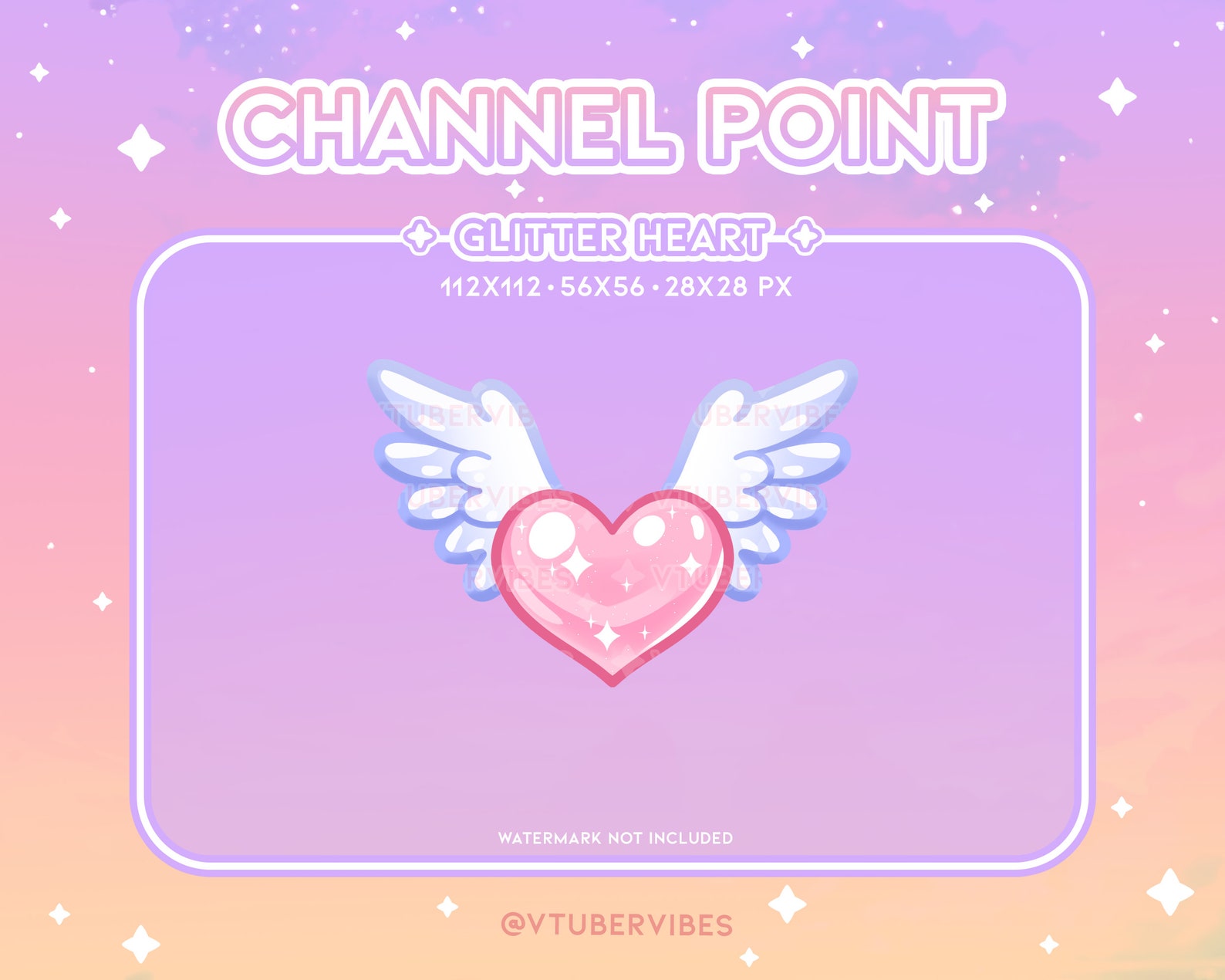 Glitter Heart Channel Point | Twitch | Emote | Icon | Star | Gem ...
