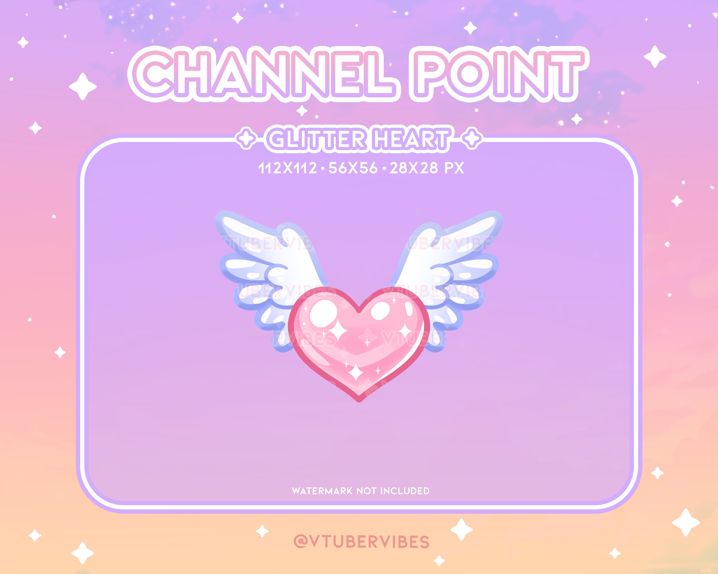 Glitter Heart Channel Point | Twitch | Emote | Icon | Star | Gem ...