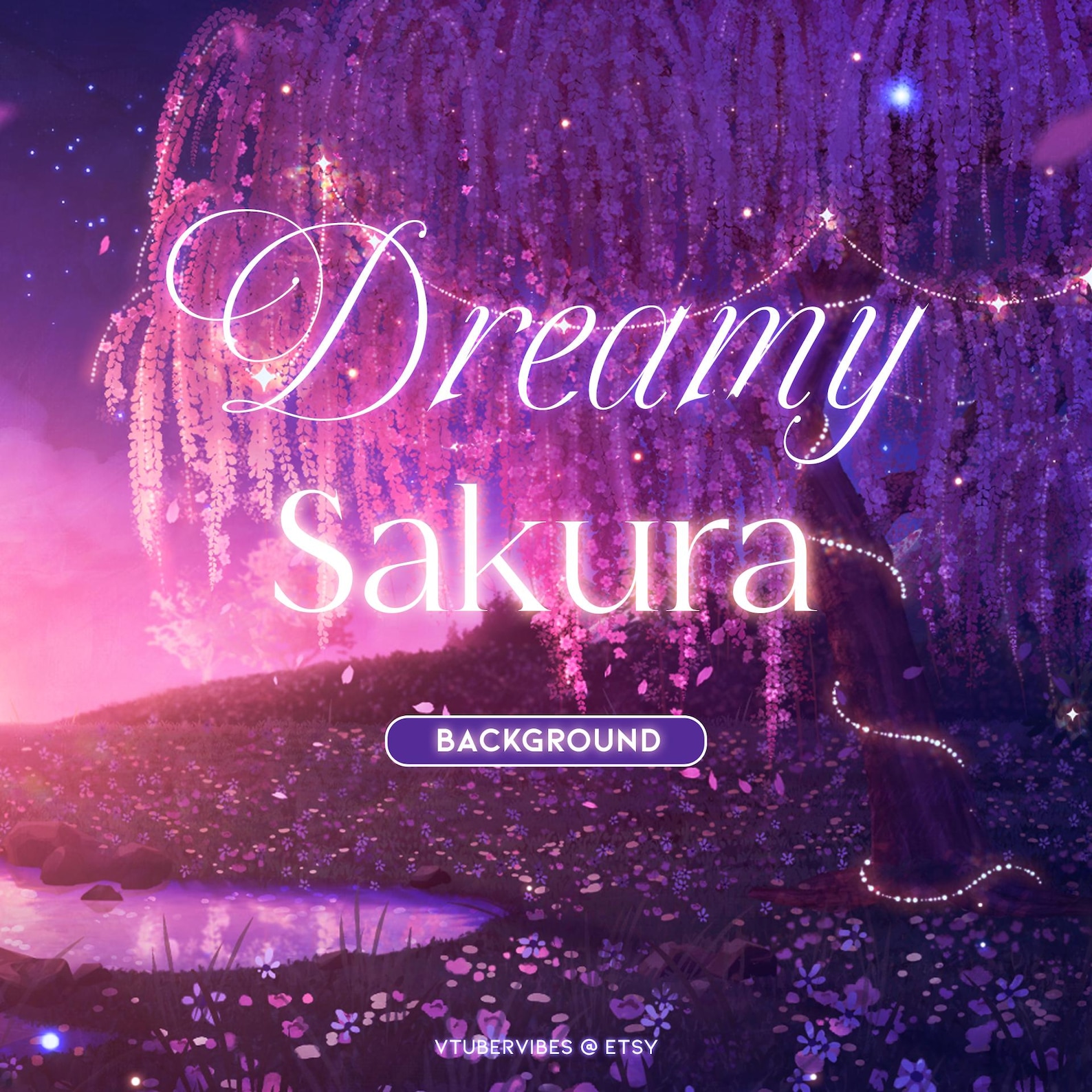 Dreamy Sakura Background | Wallpaper | Handmade | Twitch | Vtuber ...