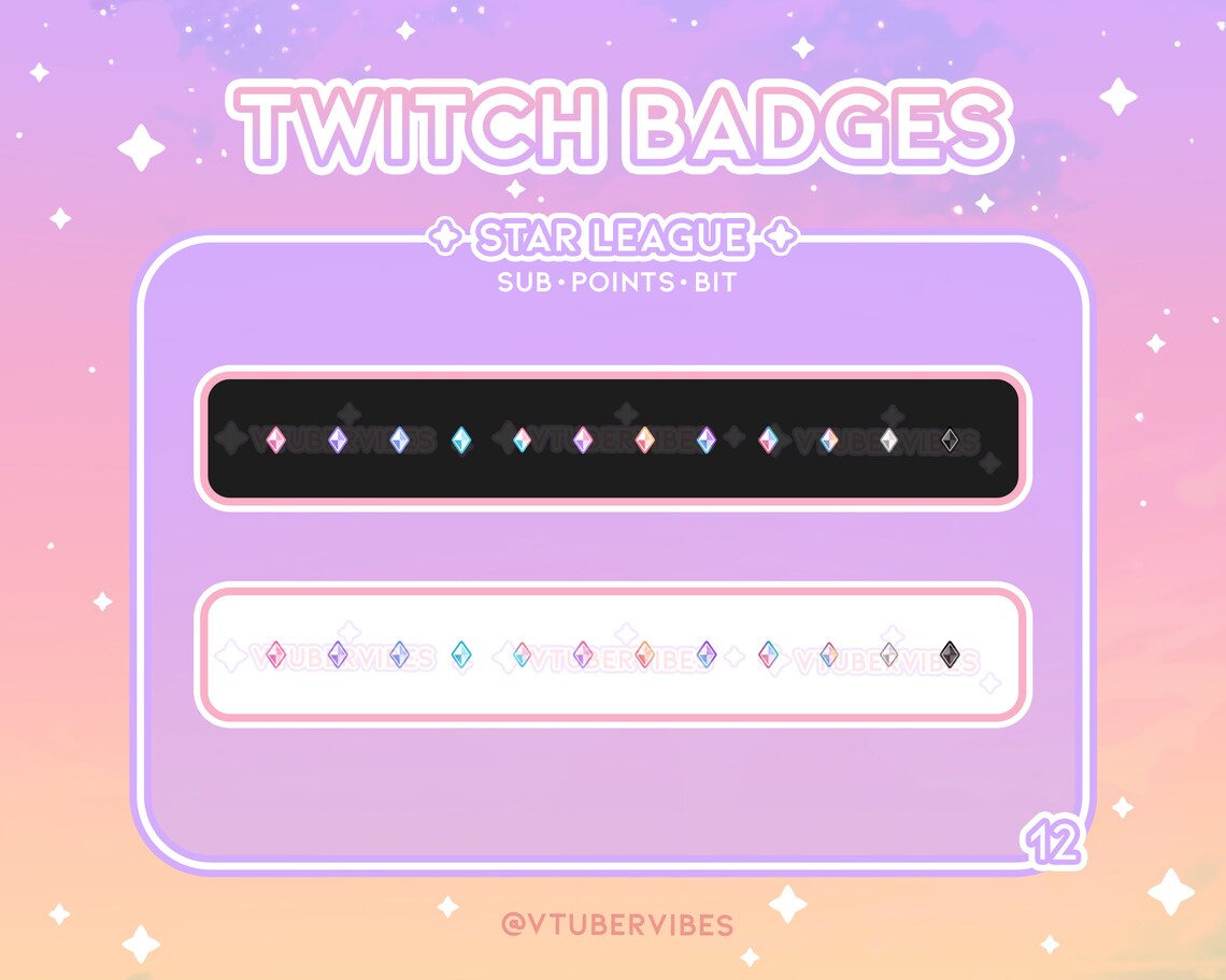 Pastel Diamond Twitch Sub Badges | Set of 12 | Icons | Diamond | Gem ...