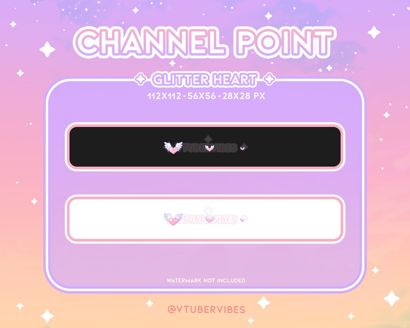 Glitter Heart Channel Point | Twitch | Emote | Icon | Star | Gem ...