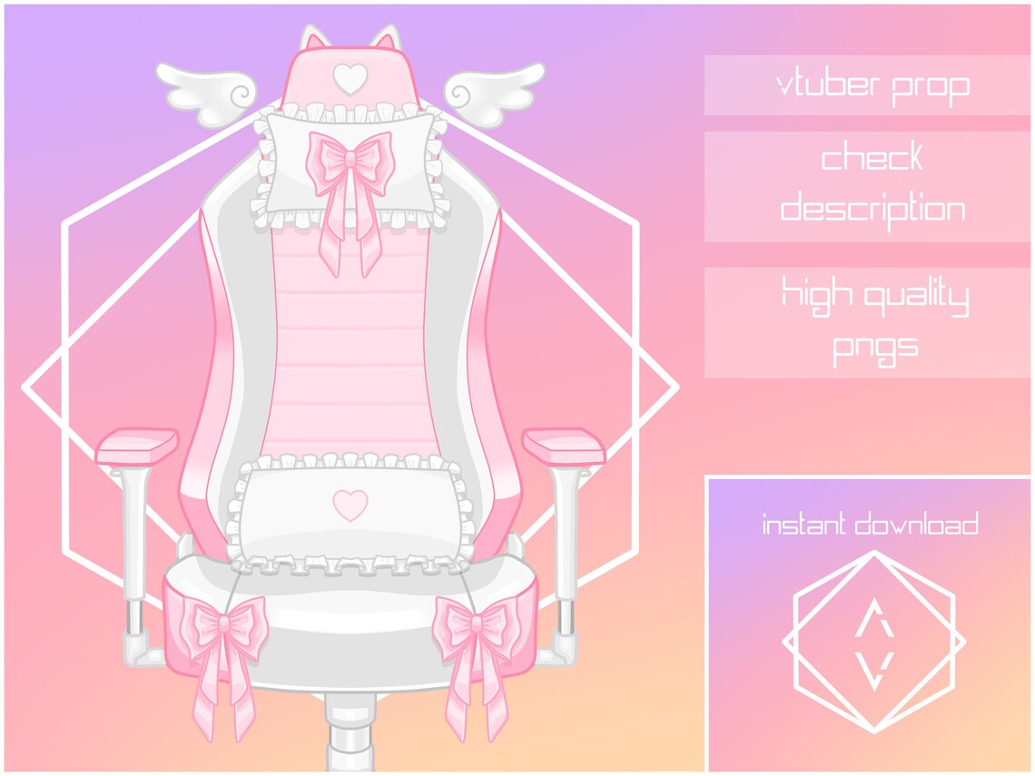 Cute Vtuber Chairs With Bonus Desks 2d - Png | Twitch | Youtube ...