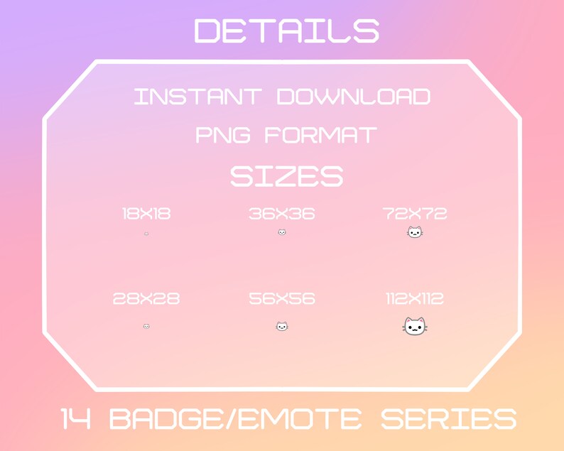 Kitty Faces Twitch Sub Badges Emotes Set of 12 Icons - Etsy