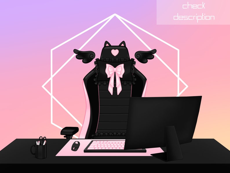 Cute Vtuber Chairs With Bonus Desks 2d - Png | Twitch | Youtube ...