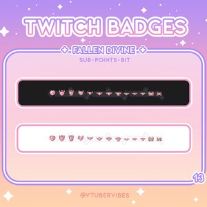 Fallen Divine GOLD Twitch Sub Badges Set of 13 Emotes Icons Heart Subs ...