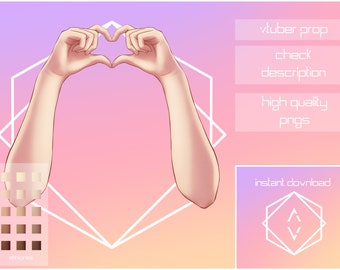 Heart Love Hand Pose - Hands | Vtuber | Twitch | Youtube | Kawaii ...