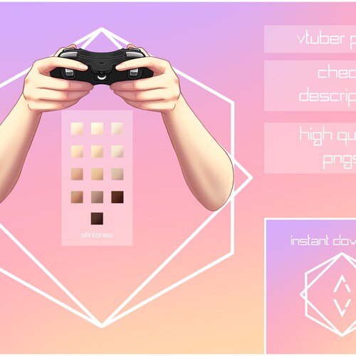 Vtuber Asset Hands on Controller - Etsy