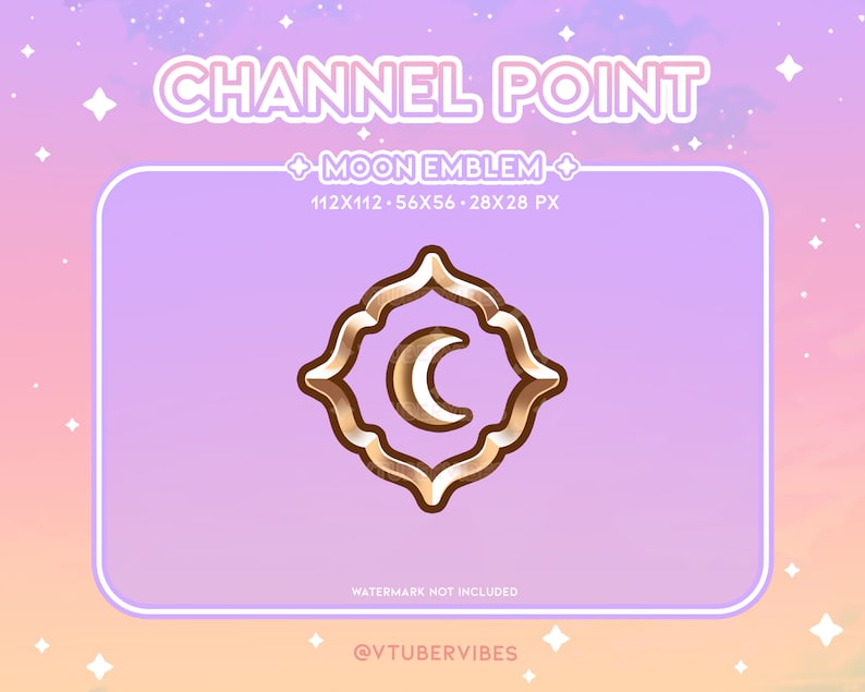 Moon Emblem Channel Point | Twitch | Emote | Icon | Star | Gem ...