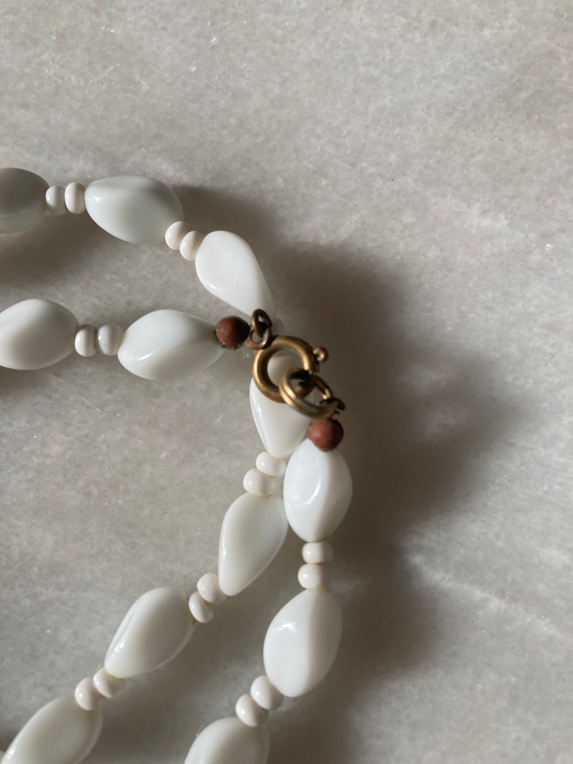White Beaded Necklace - Etsy Australia