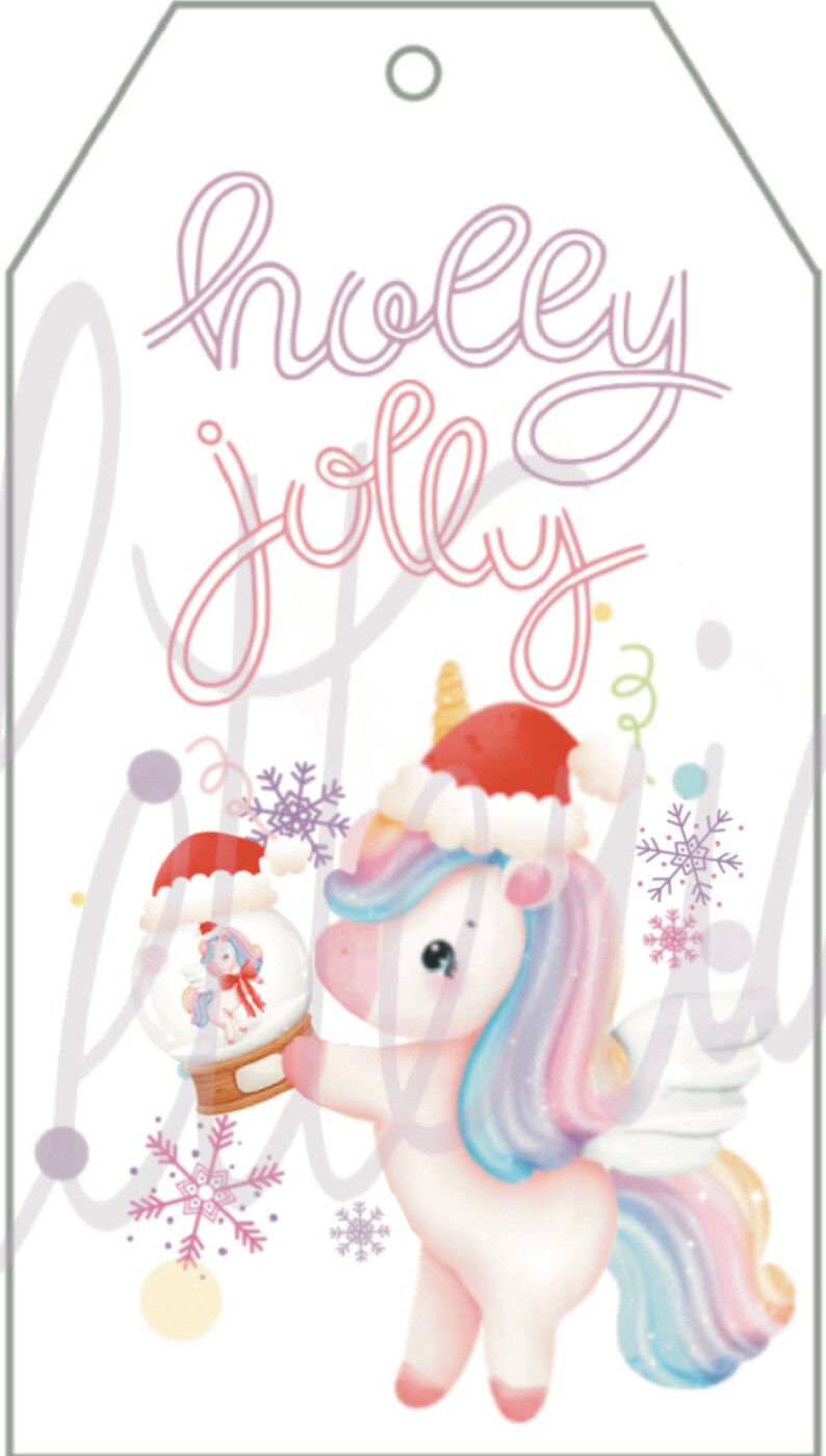 Printable Gift Tags Unicorns Nine Designs Christmas Tags Holiday Tags ...