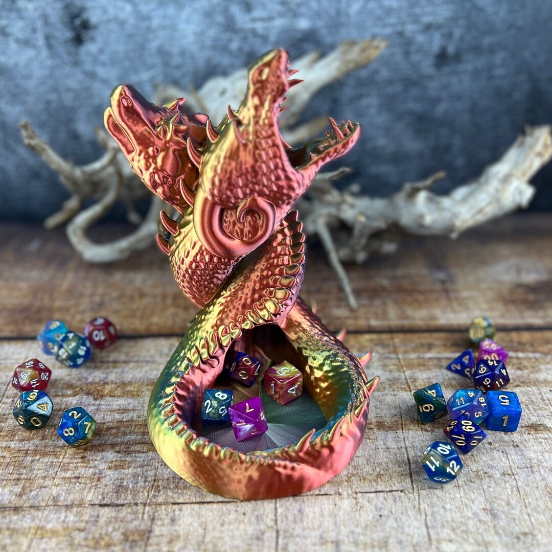 3D Printed Dragon Dice Tower With Tray: DND RPG Accessory - Etsy