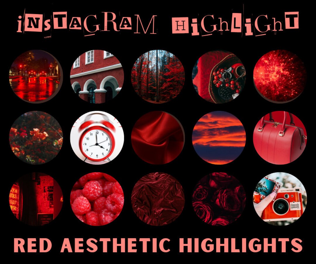 100 Red Aesthetic Instagram Highlights, Elegant Red Highlights ...
