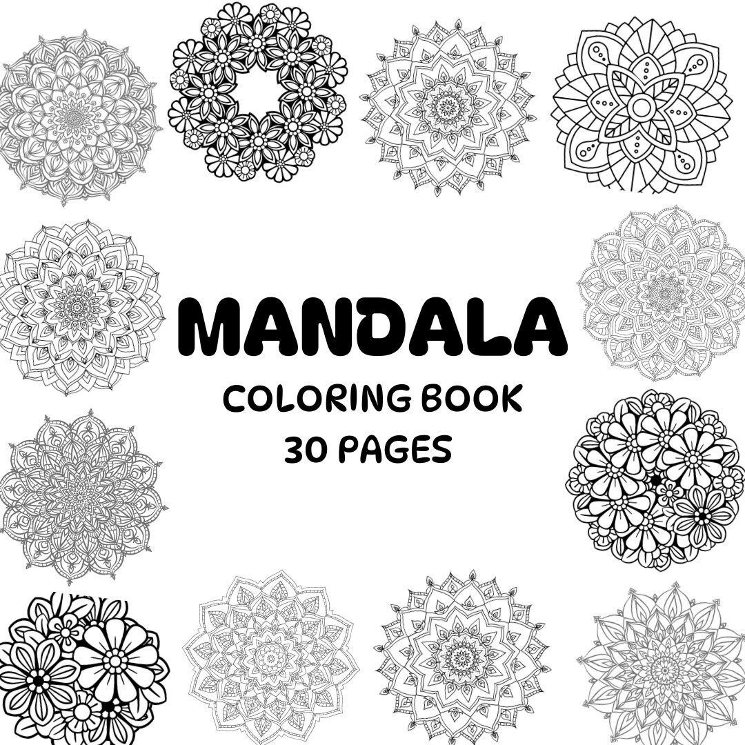 Printable Mandala Colouring Book for Adults, Mandala Colouring Book PDF ...