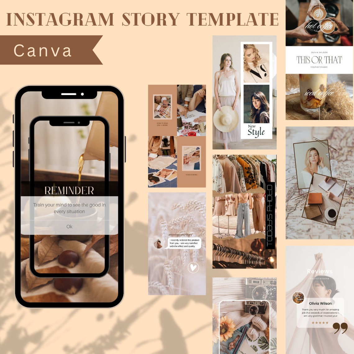 50 Aesthetic Instagram Story Template, Luxury and Realistic Templates ...
