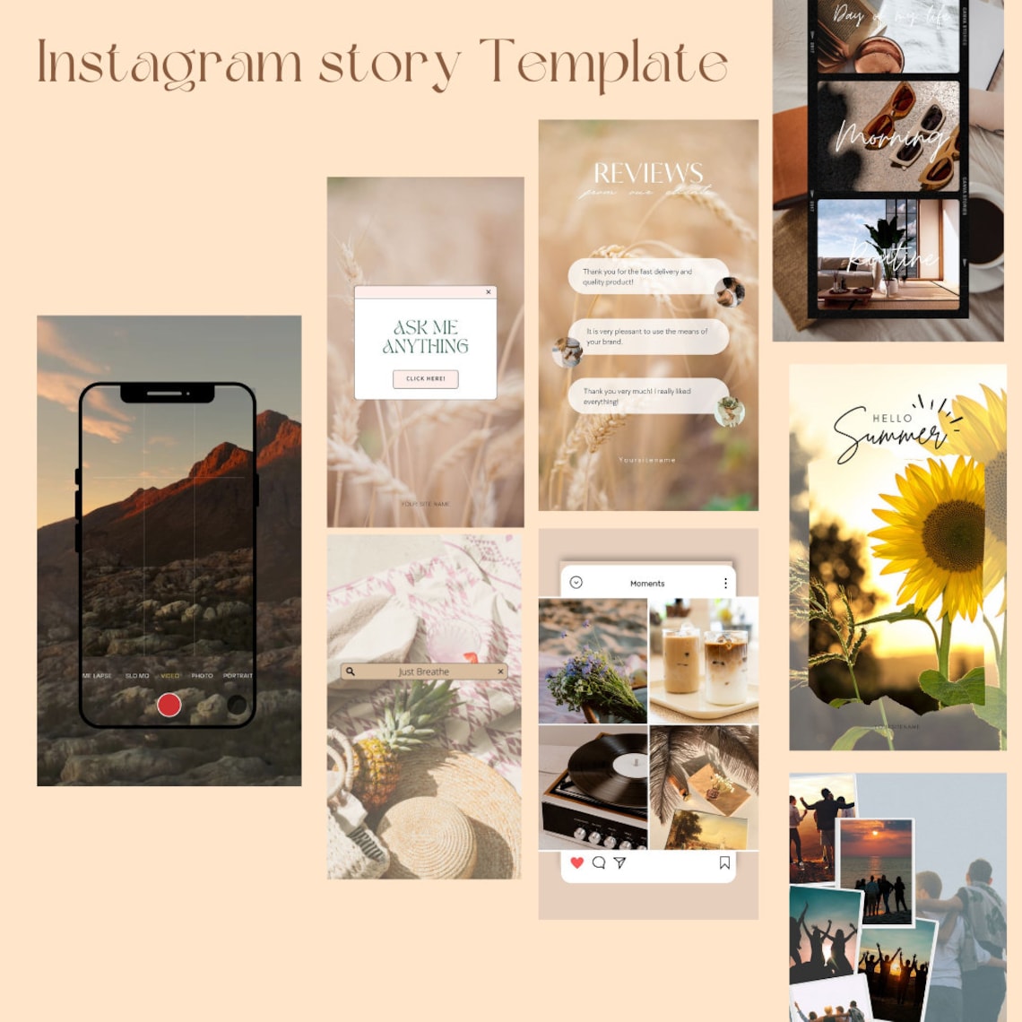 50 Aesthetic Instagram Story Template, Luxury and Realistic Templates ...