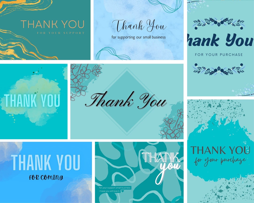 10 Printable Thank You Card Design | Blue Thank You Card Designs | Card ...