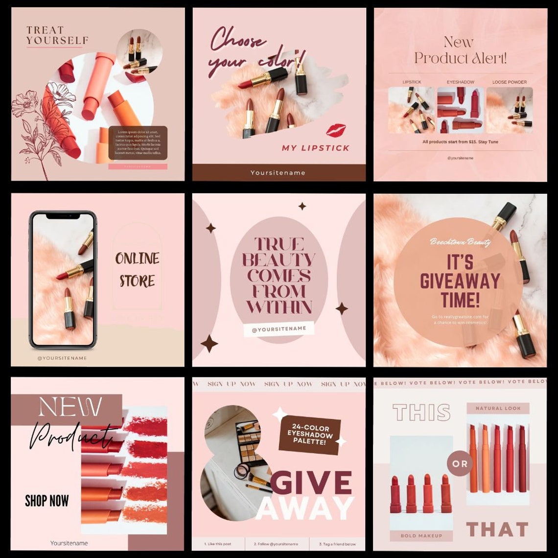 Beauty Instagram Template | Make-up Instagram Template | Skin Care ...