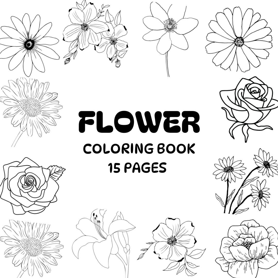 Printable Flower Coloring Book: Floral Coloring Sheets for Kids ...