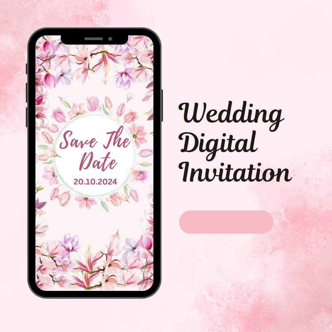 Floral Wedding Invitation, Animated Wedding Invitation, Modern Wedding ...