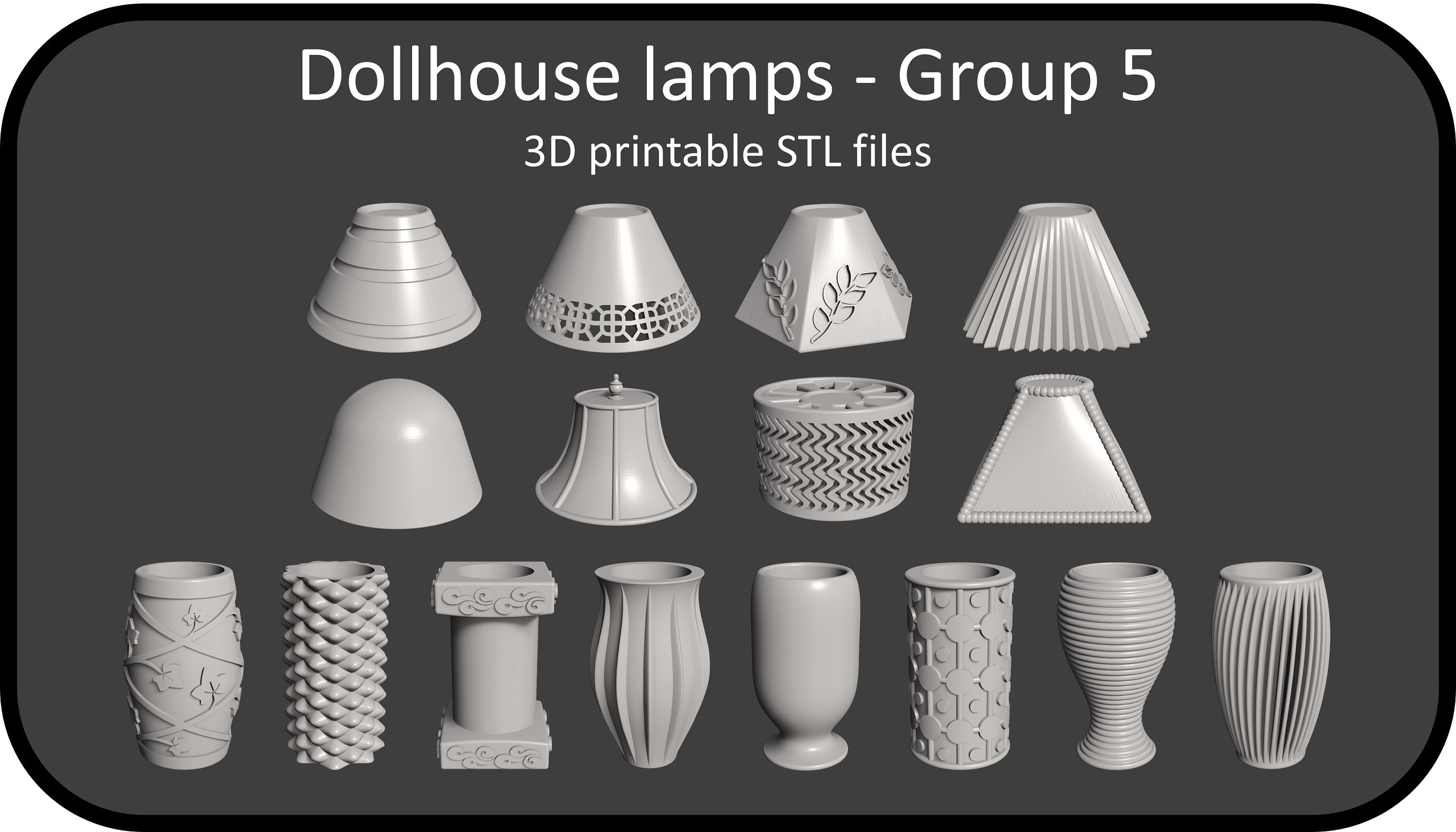 Dollhouse Lamp STL Files - Group 5 - Etsy
