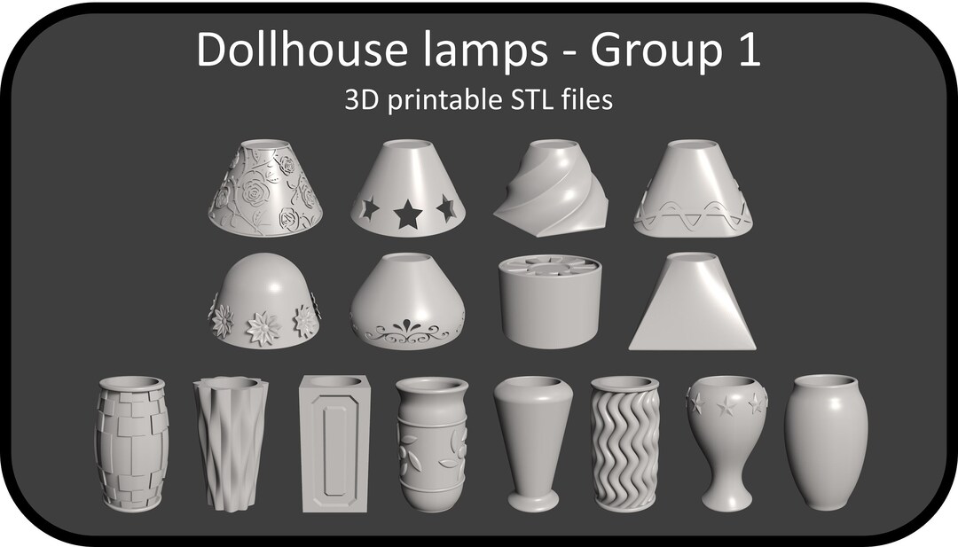 Dollhouse Lamp STL Files - Group 1 - Etsy