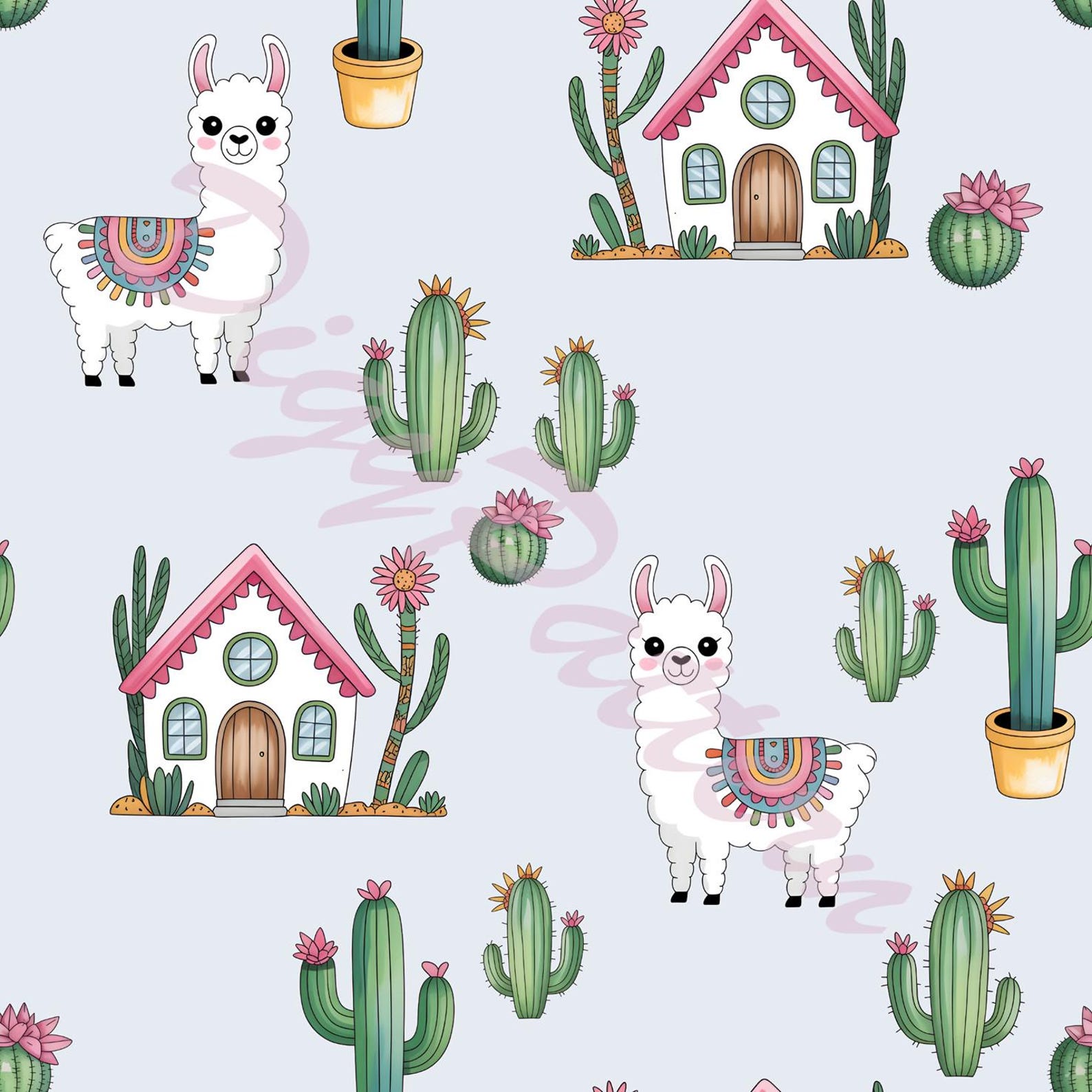5 Cute Llamas Seamless Patterns, Seamless Pattern With Llamas, Summer ...