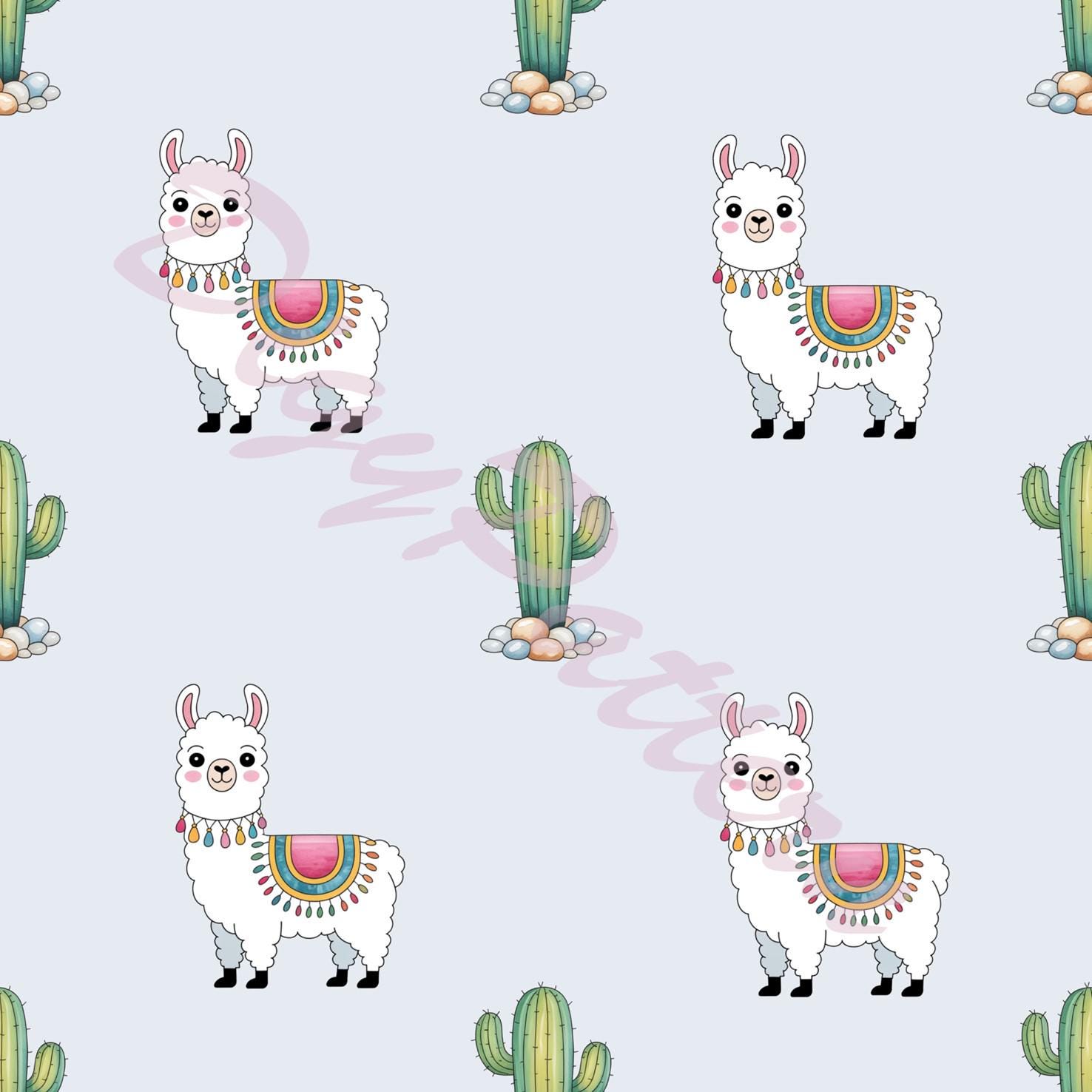 5 Cute Llamas Seamless Patterns, Seamless Pattern With Llamas, Summer ...