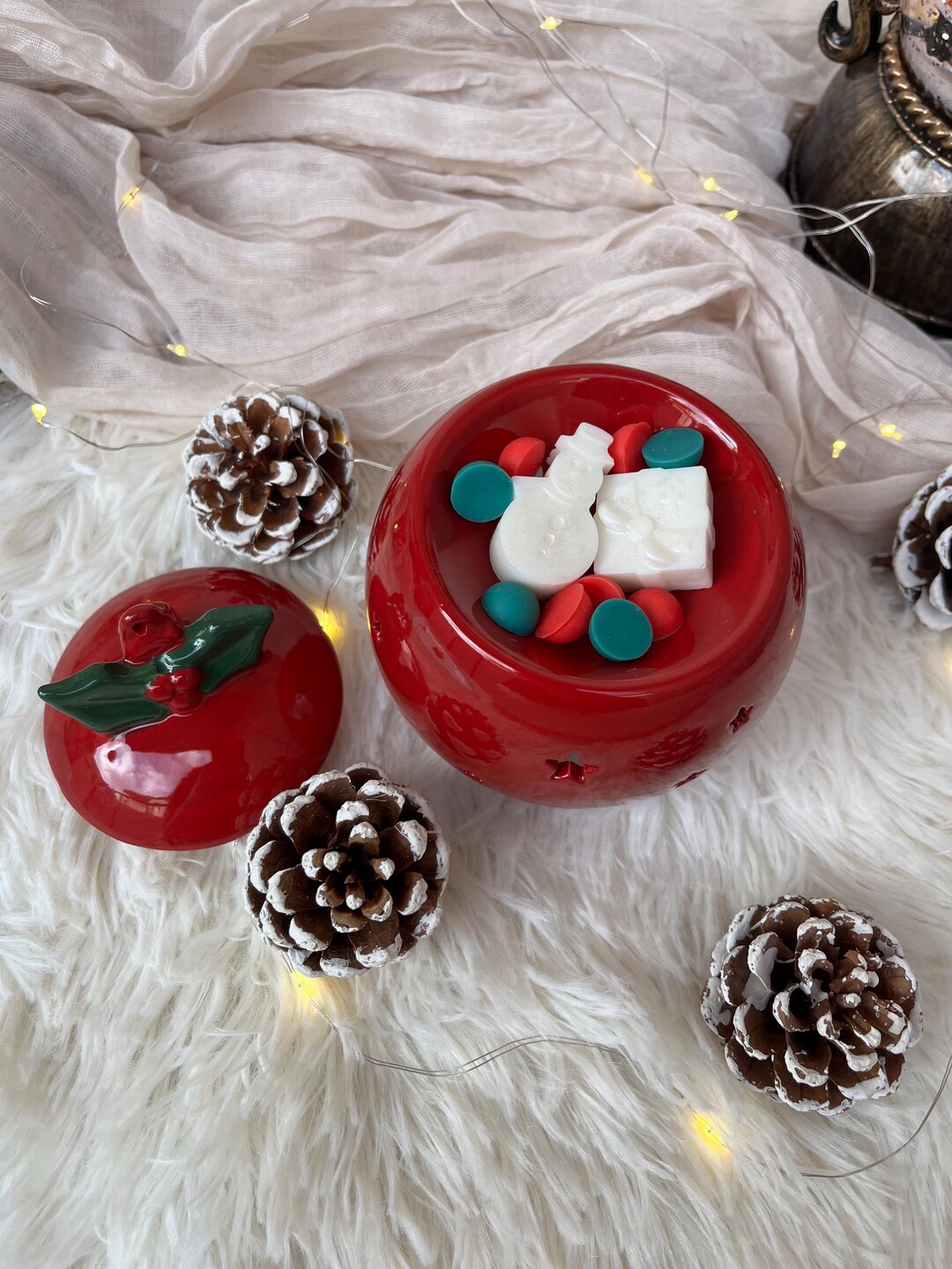 Christmas Ball Wax Burner, Christmas Wax Melts Burner, Festive ...