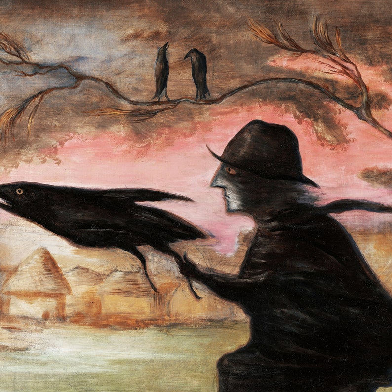 Leonora Carrington Print, Crow Catcher Print, Art Poster Original ...