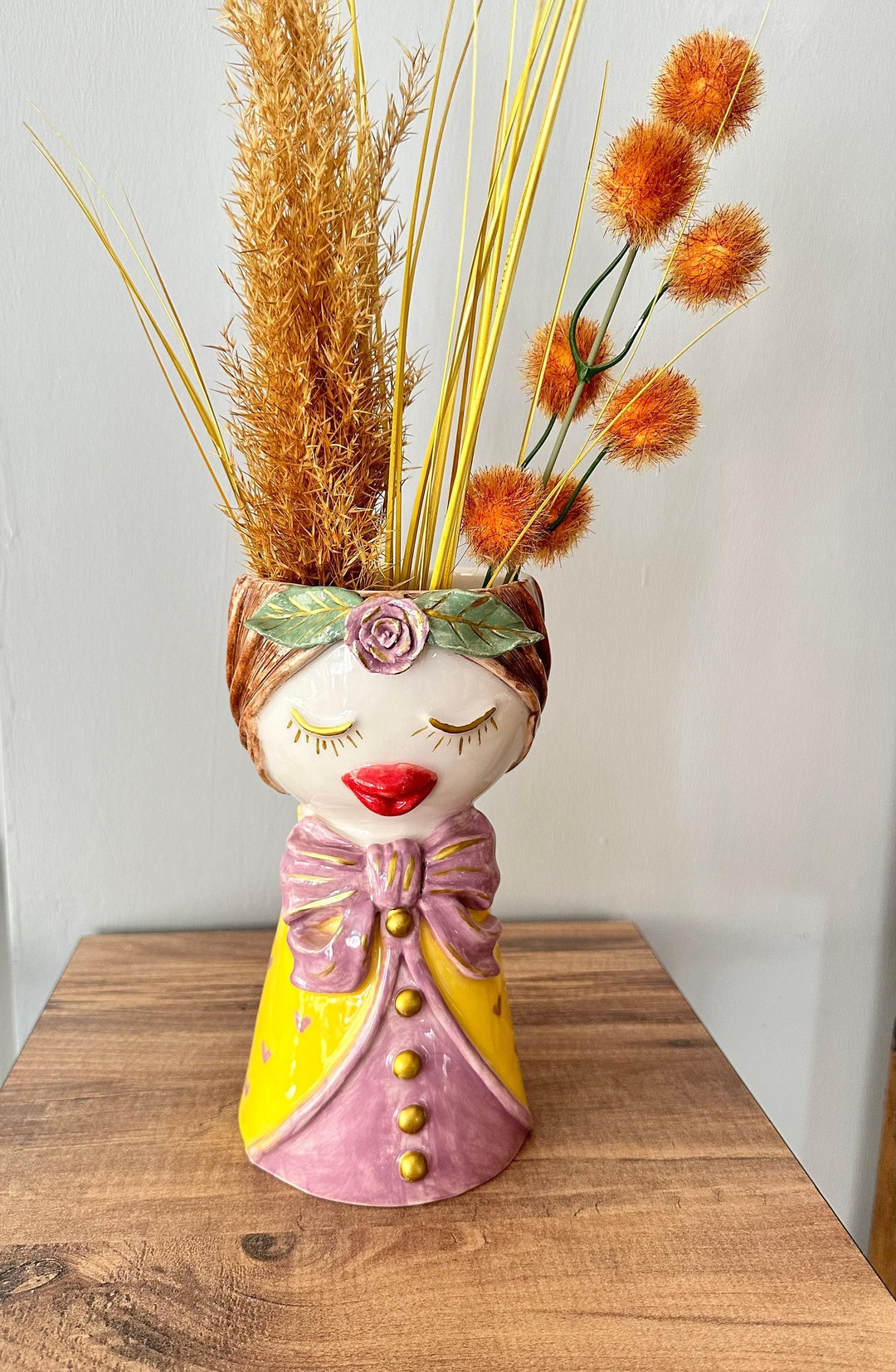 Little Girl Vase, Handmade Ceramic Vase, Personalized Vase, Gift Vase ...