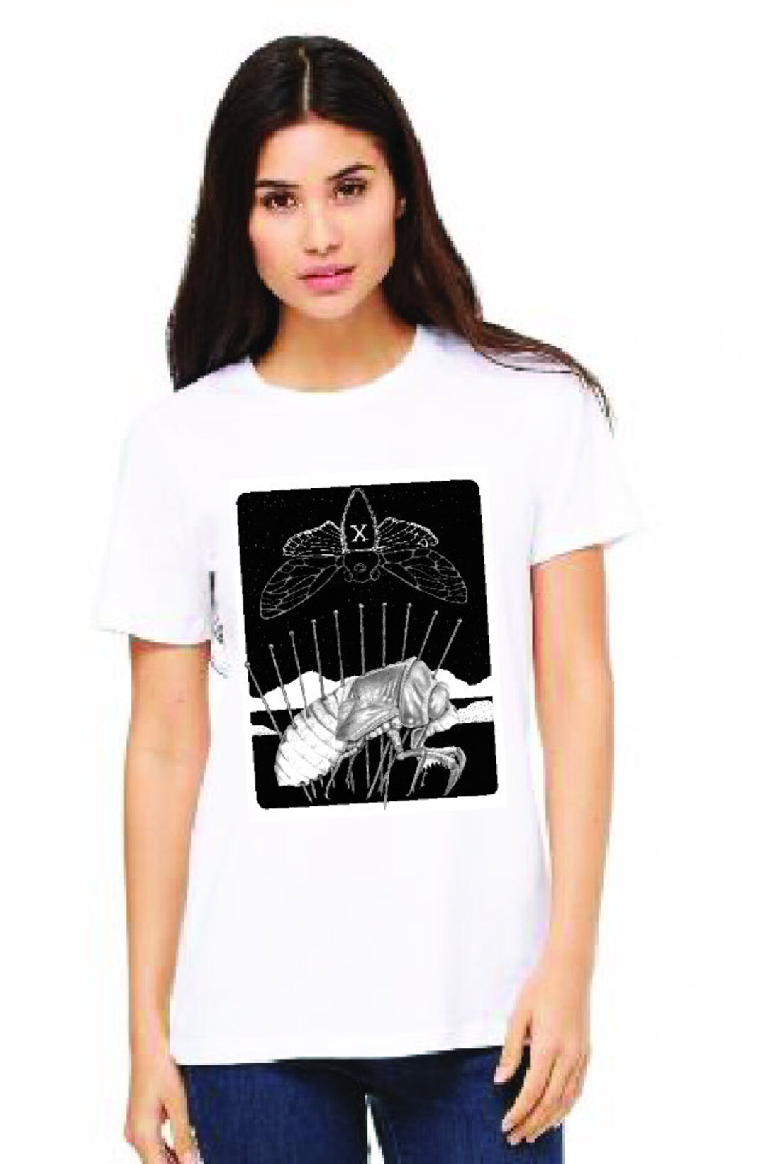 Cicada - Ten of Swords Women's Relaxed Jersey Short Sleeve Tee - White ...