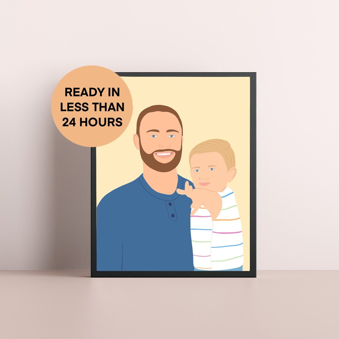 Fathers Day Gifts, Fathers Day Portrait, First Fathers Day Gift, Dad ...