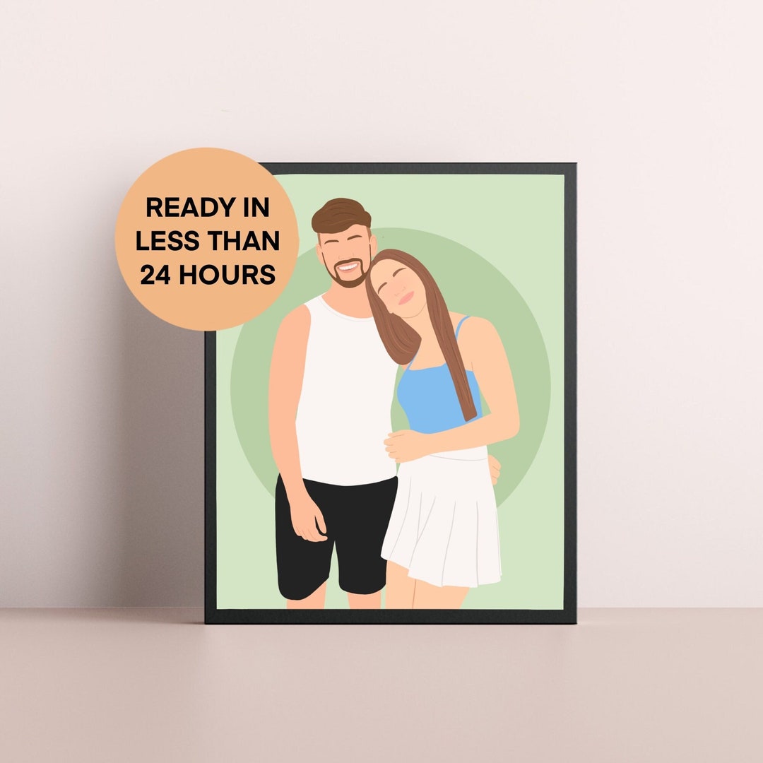Custom Couple Portrait Couple Portrait Custom Digital Illustration Personalized Couple 