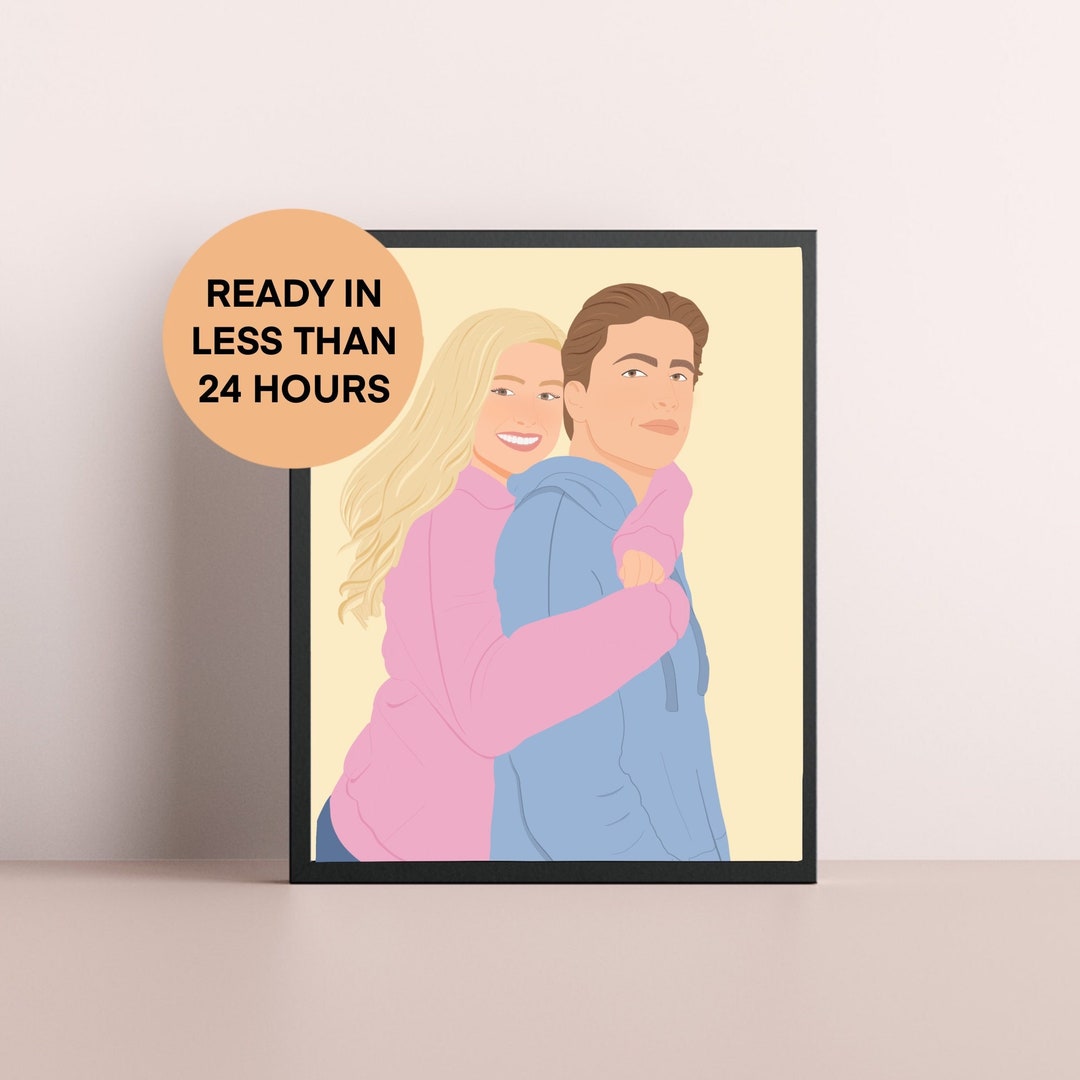 Custom Couple Portrait Couple Portrait Custom Digital Illustration Personalized Couple 