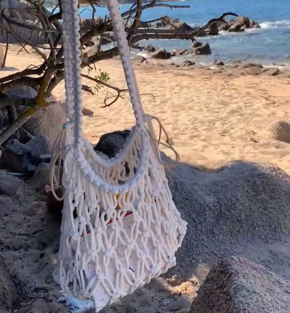 Boho Macrame Bag macrame Summer Bag macrame Drawstring Sac | Etsy