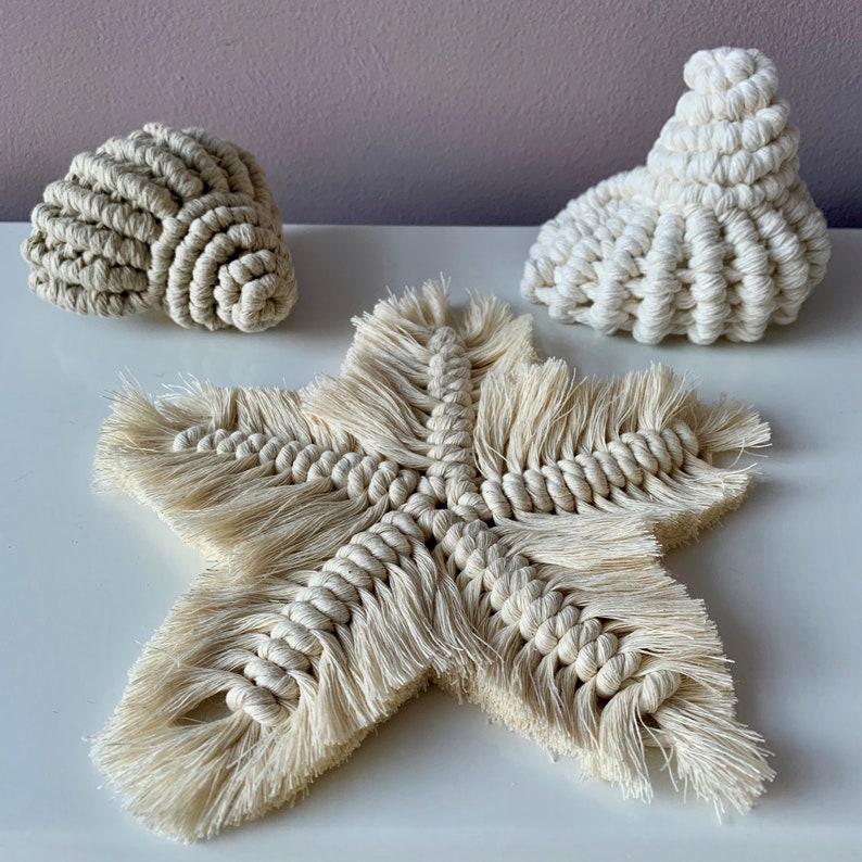 Fluffy Macrame Starfish Boho Ocean Beach Vibes Seaside Table - Etsy