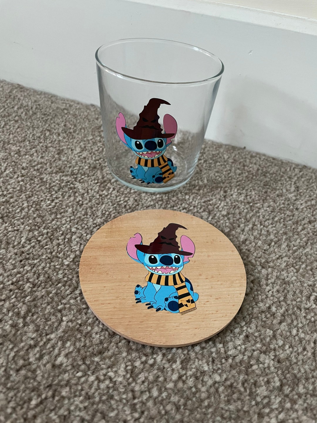 Lilo and Stitch Glass & Coaster Set Birthday Gift - Etsy