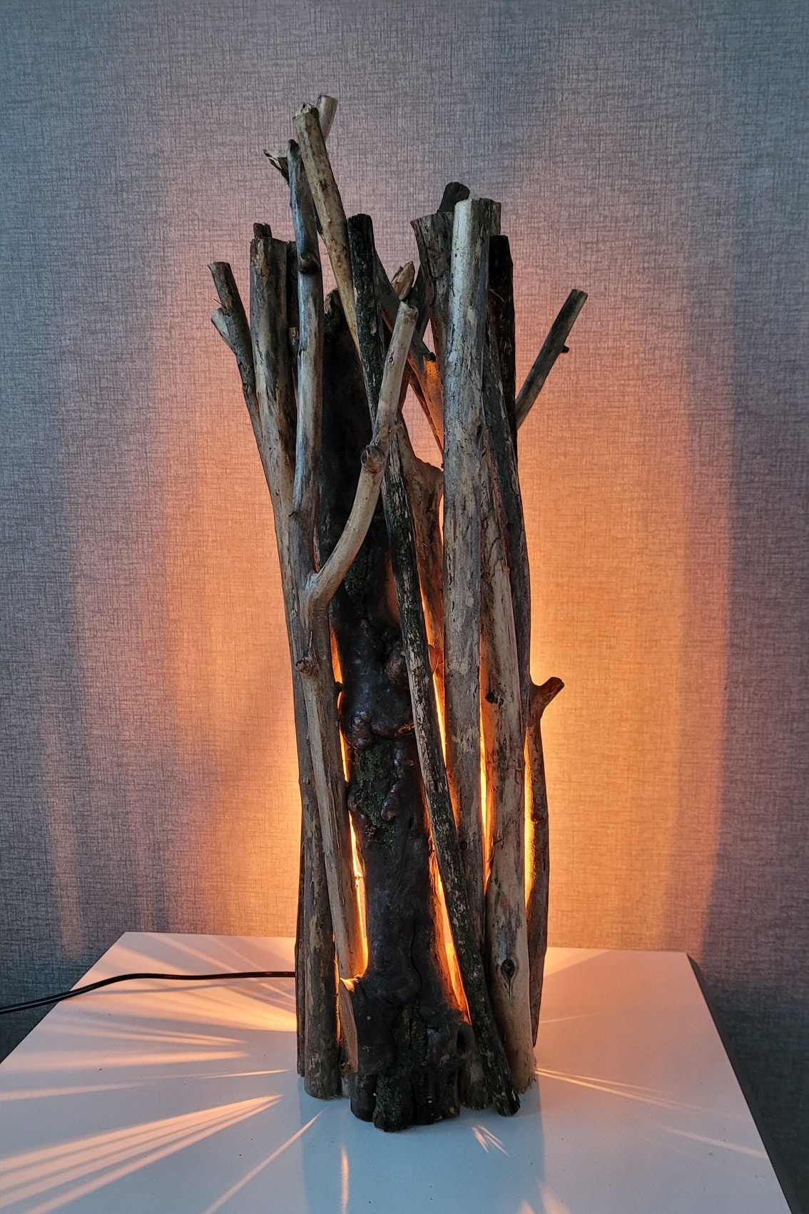 Driftwood Floor Lamp 50 Cm Tree Floor Lamp, Unique Floor Lamp From ...