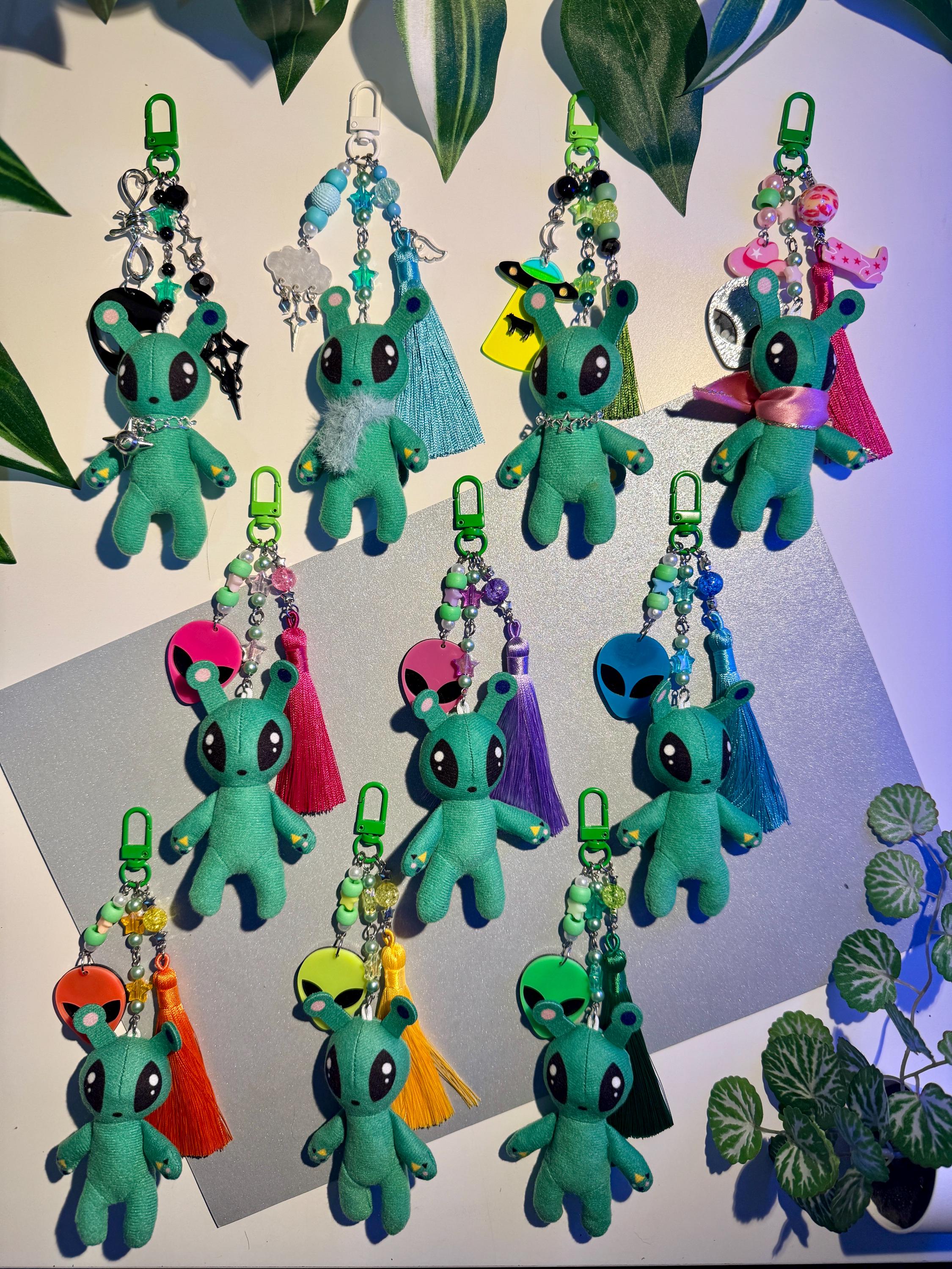 Handmade IKEA Alien Beaded Keychain Colourful Charm - Etsy UK