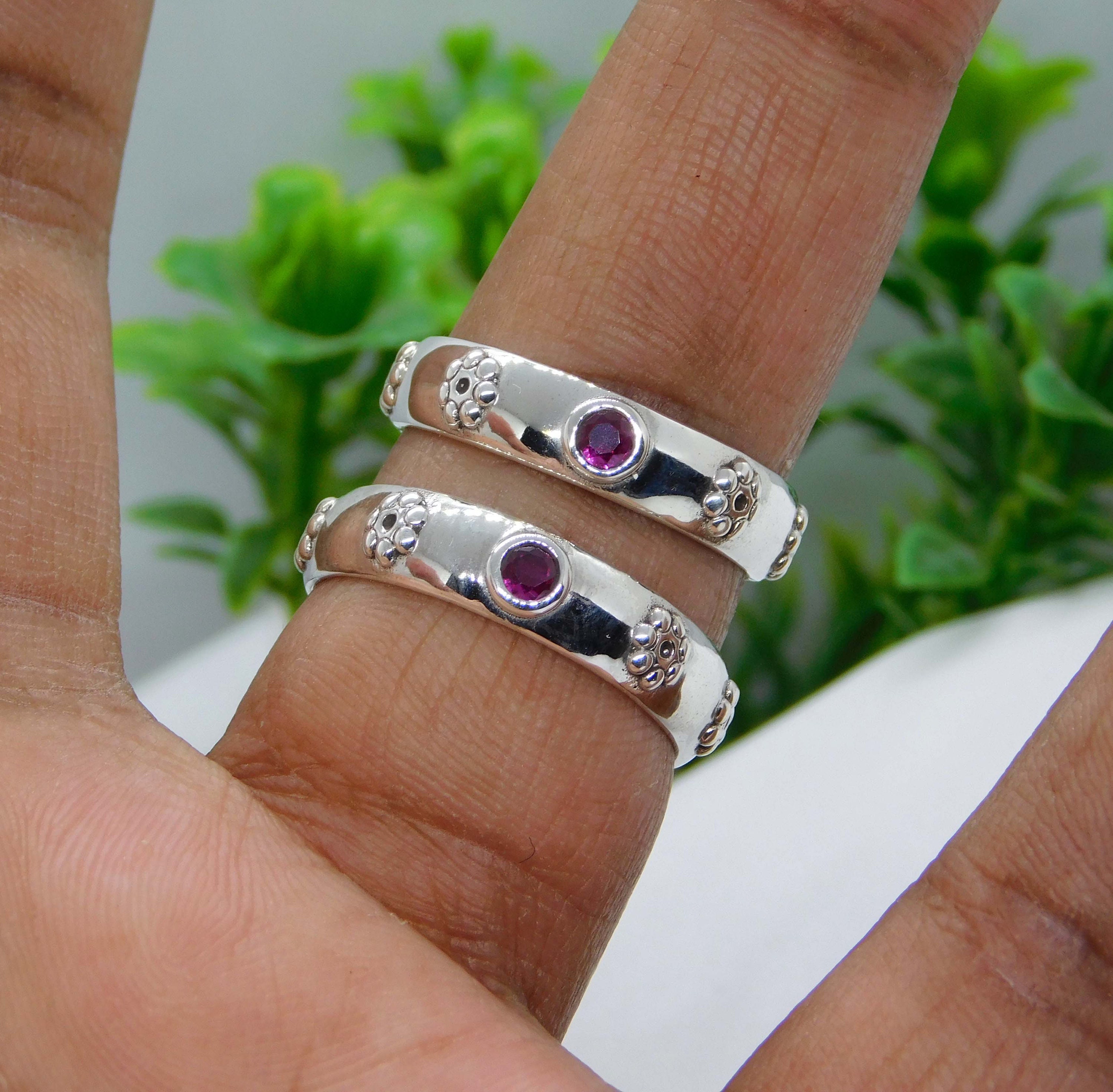 Silver Castle Ringred Gem Ringblue Gem Ringcouple Ring Set Cosplay ...