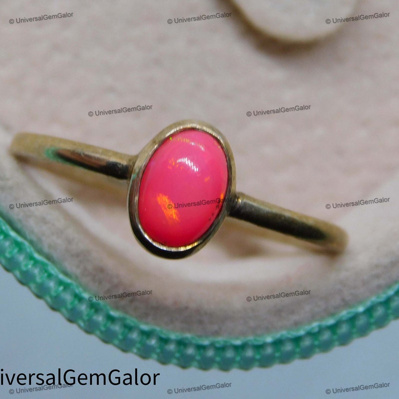 Pink Fire Opal Ring - Etsy