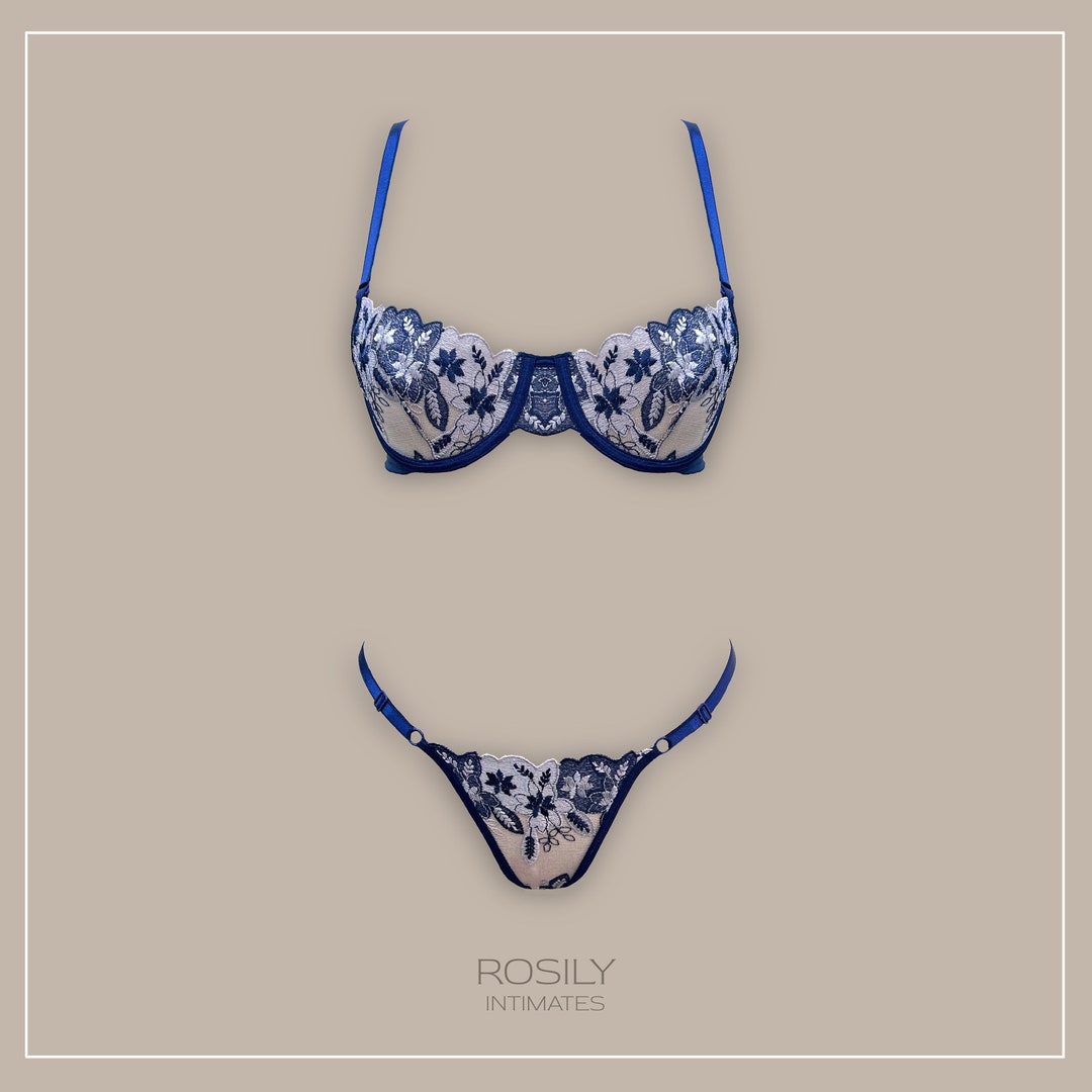 Blue Lace Lingerie Set Luxury Women's Lingerie Set Blue - Etsy