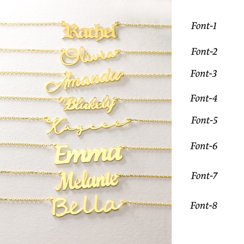 Custom Gold Name Necklace, Personalized Minimalist Name Necklace, Gold ...