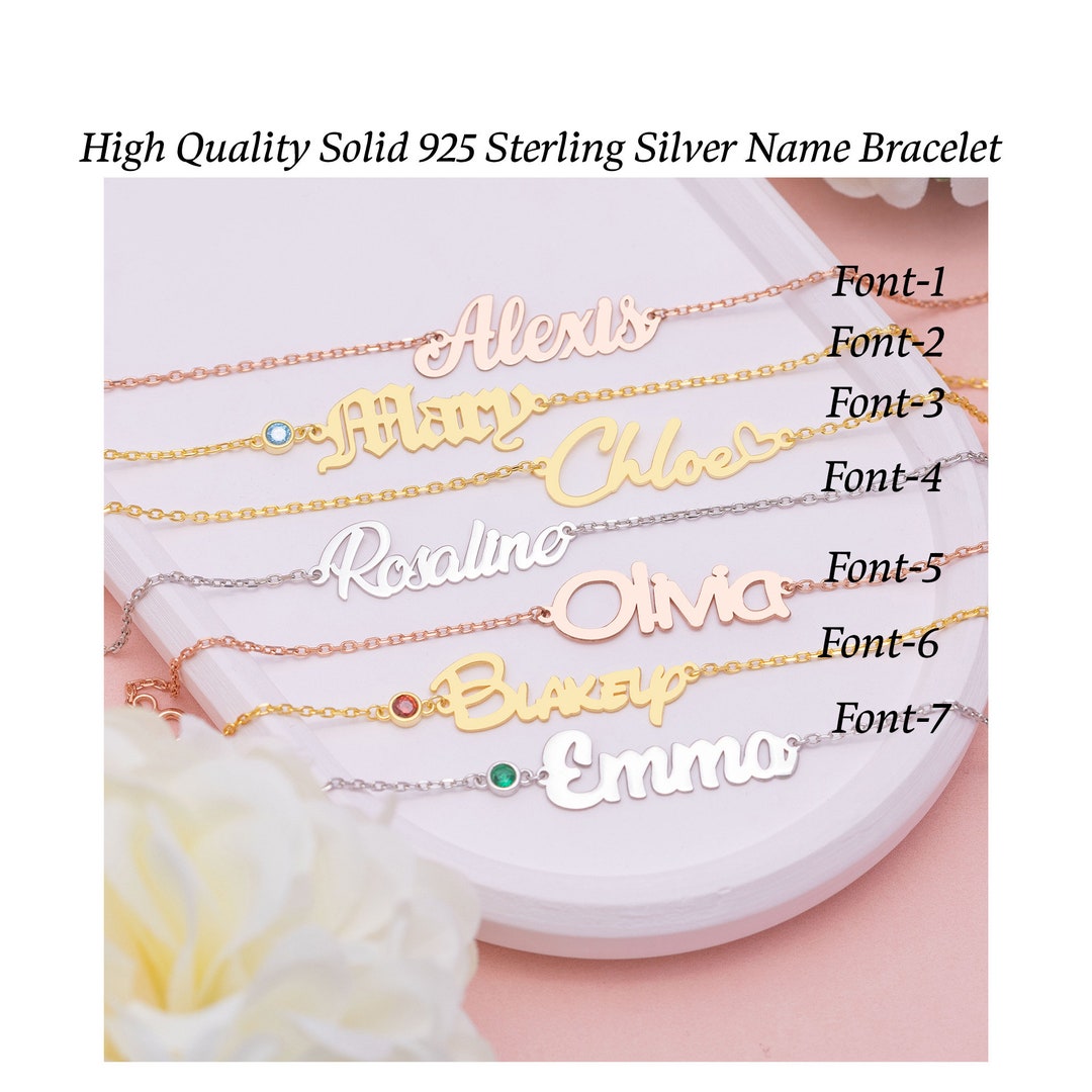 14K Gold Thick Name Bracelets, Custom Name Bracelets, Personalized ...