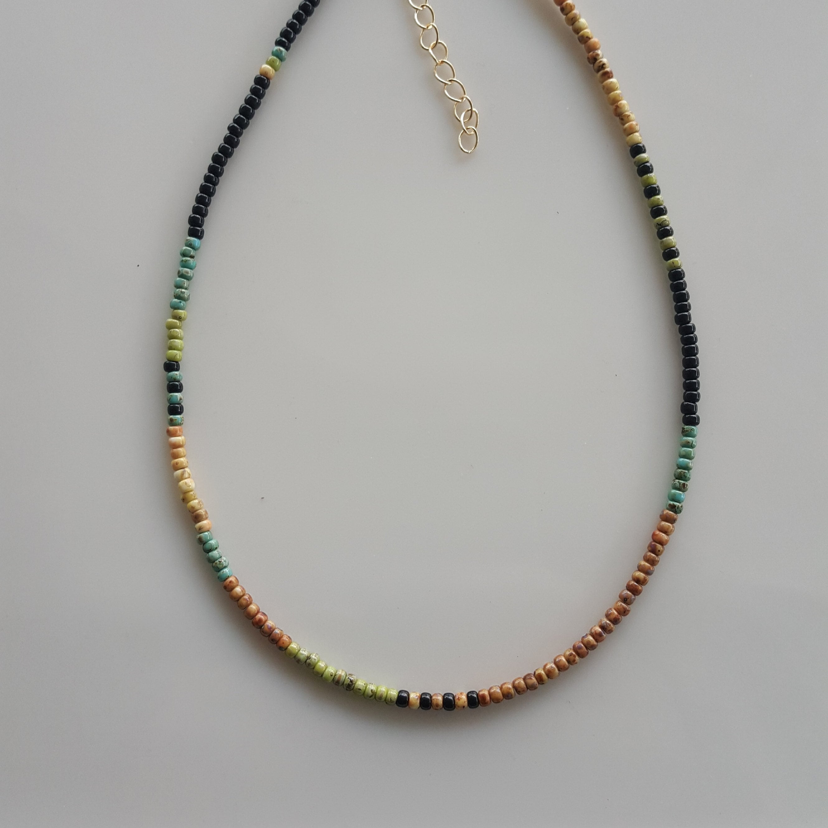 Mens Beaded Necklace, Boho Summer Necklace , Mens Necklace, Beaded ...