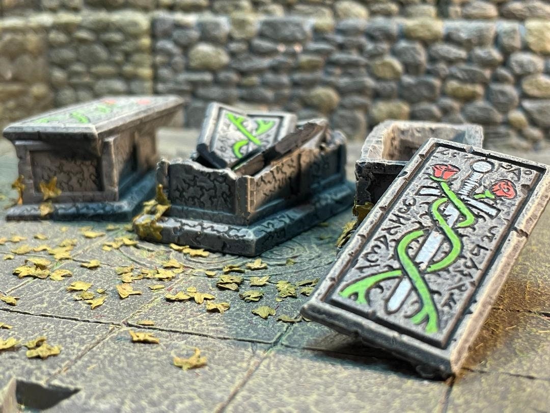 3 Graves Dwarven Forge Miniature Hand-painted Painted Tiny Terrain ...