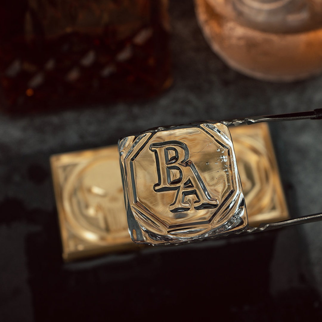 Monogram Ice Cube Plate Custom Ice Cube Stamp Custom Ice Etsy