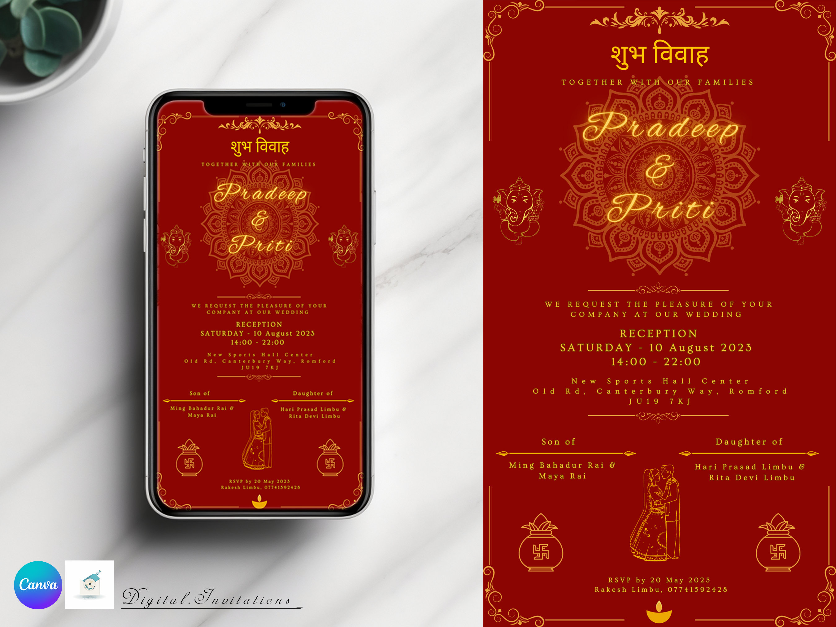 Nepali Digital Wedding Invitation, Electronic Wedding Invite, Digital ... Nepali Digital Wedding Invitation, Electronic Wedding Invite, Digital ...